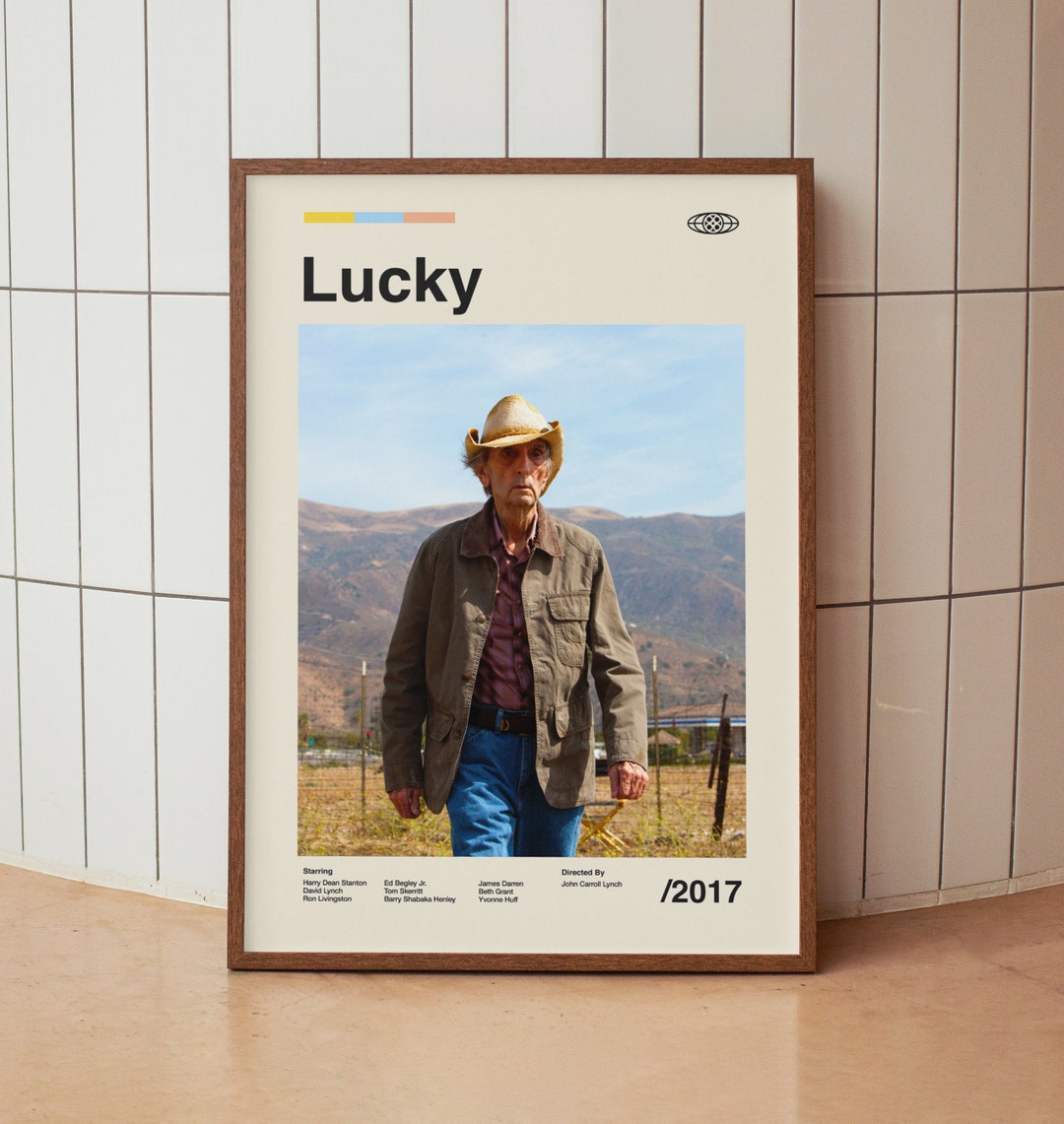Lucky Vintage Movie Poster - Harry Dean Stanton - Minimalist Midcentury ...