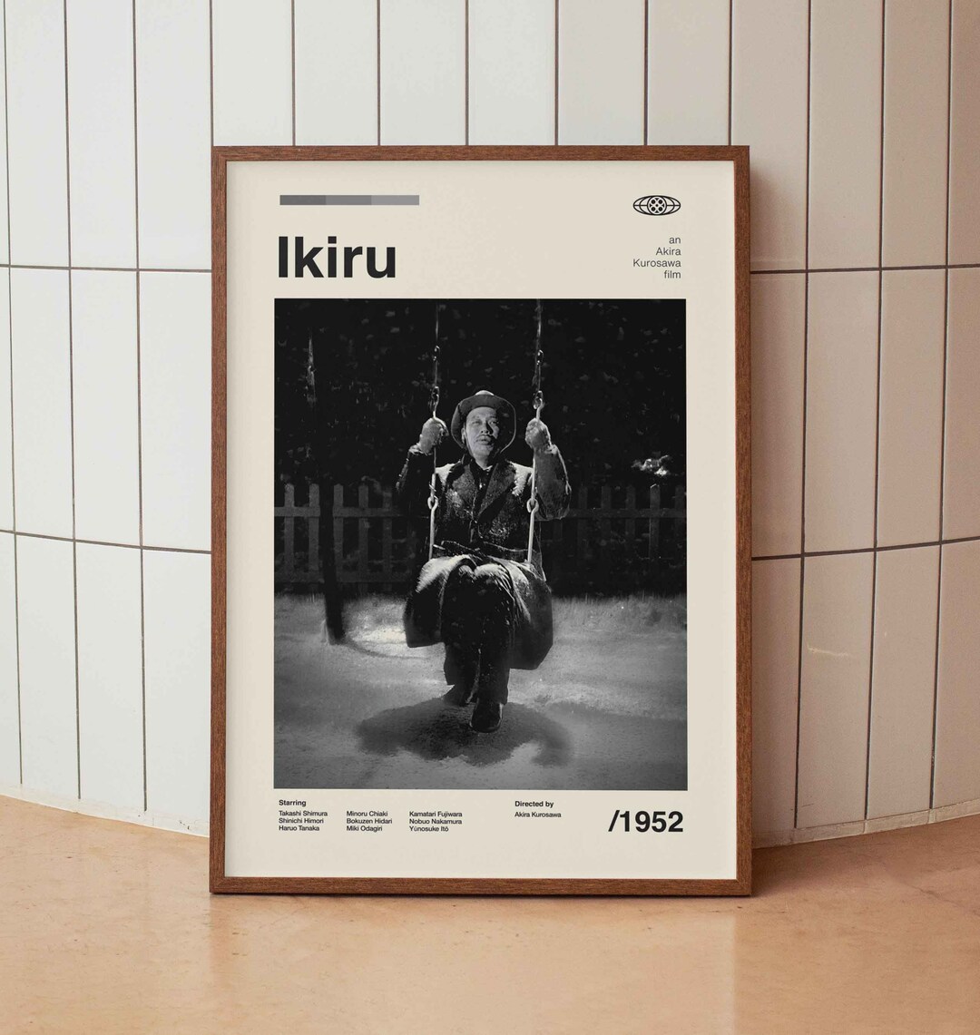 Ikiru Vintage Movie Poster - Akira Kurusowa - Minimalist Midcentury Wall Art Print - Etsy