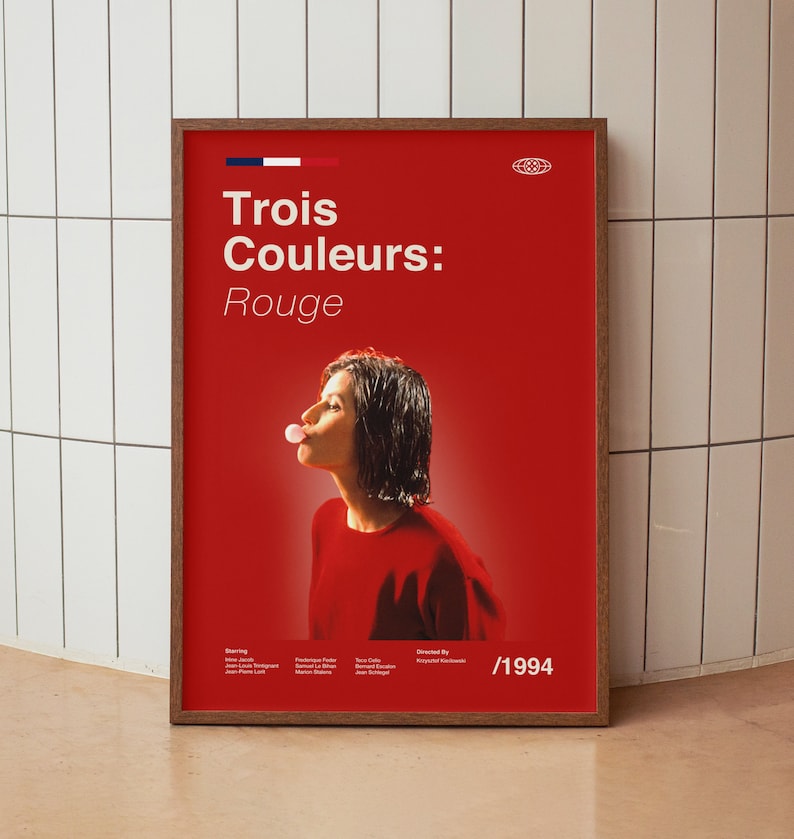 Three Colours Red Wall Art Print - French Movie Poster - Midcentury ...