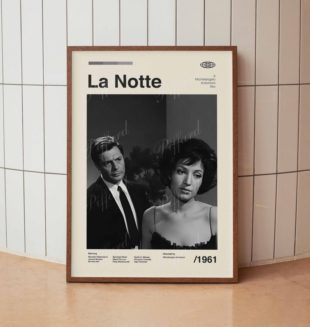 La Notte Movie Poster - Classic Film Print Marcello Mastroianni ...