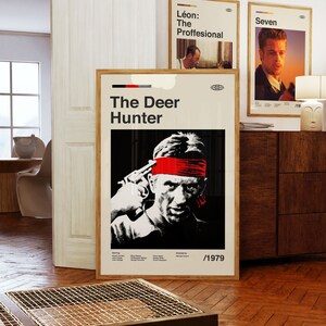 DEER HUNTER Movie Poster - Midcentury Wall Art Print - Minimalist Retro ...