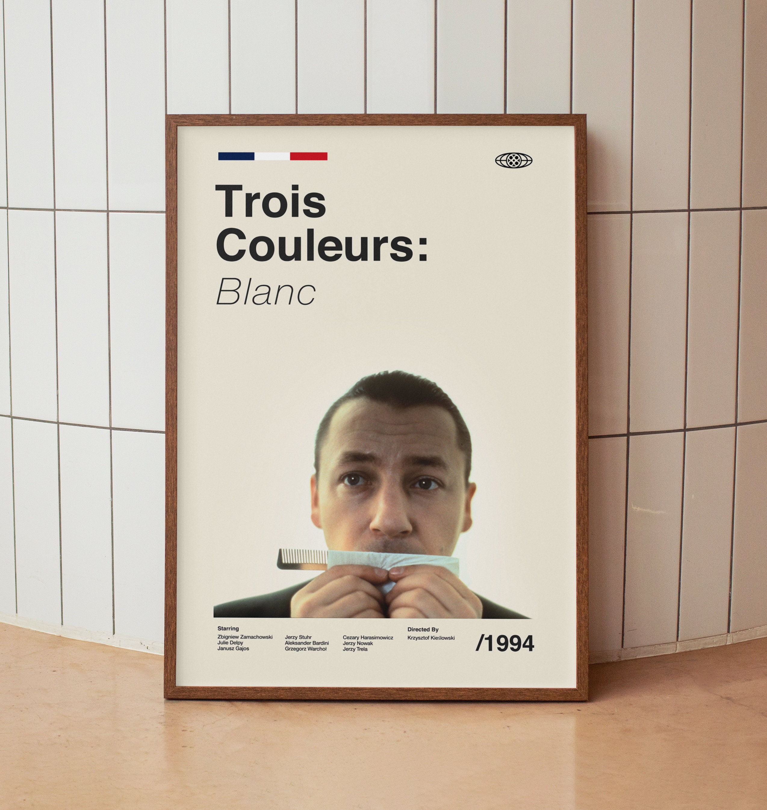 Three Colours White Wall Art Print - French Movie Poster - Midcentury ...