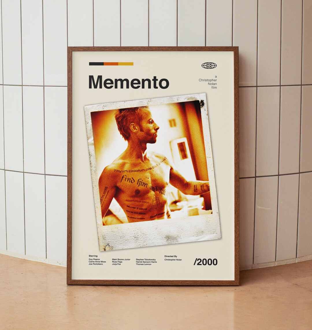 Memento Midcentury Modern Print - Guy Pearce Christopher Nolan Wall Art ...