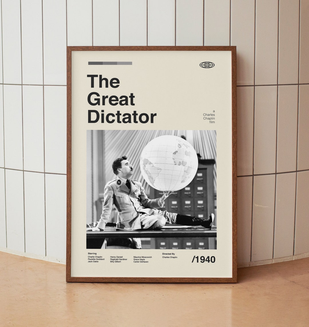 The Great Dictator Wall Art Print - Charlie Chaplin Movie Poster ...