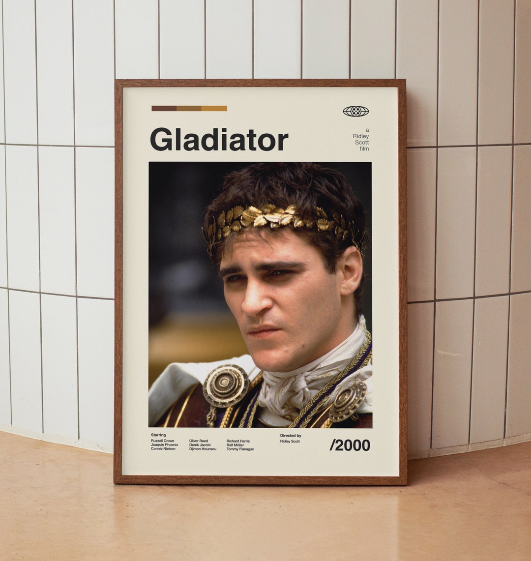 Gladiator Vintage Minimalist Movie Poster - Russell Crowe Joaquin ...