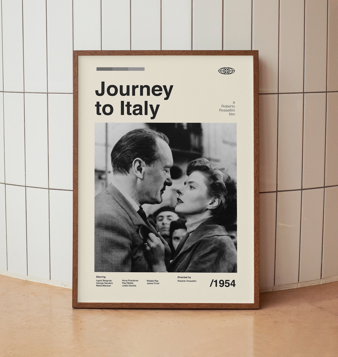 Journey to Italy Vintage Movie Poster - Ingrid Bergman Roberto ...