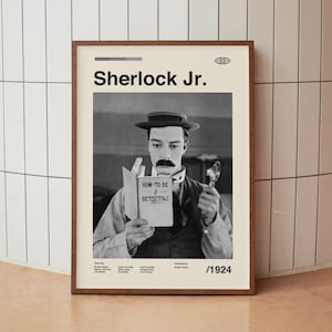 Sherlock Jr. 1924 Vintage Movie Poster - Buster Keaton - Minimalist ...