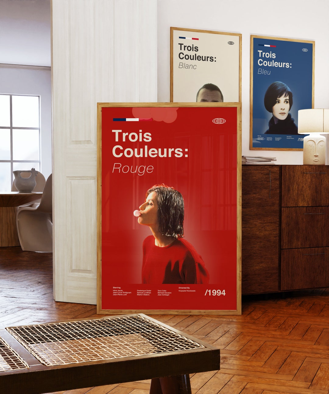 Three Colours Red Wall Art Print - French Movie Poster - Midcentury ...