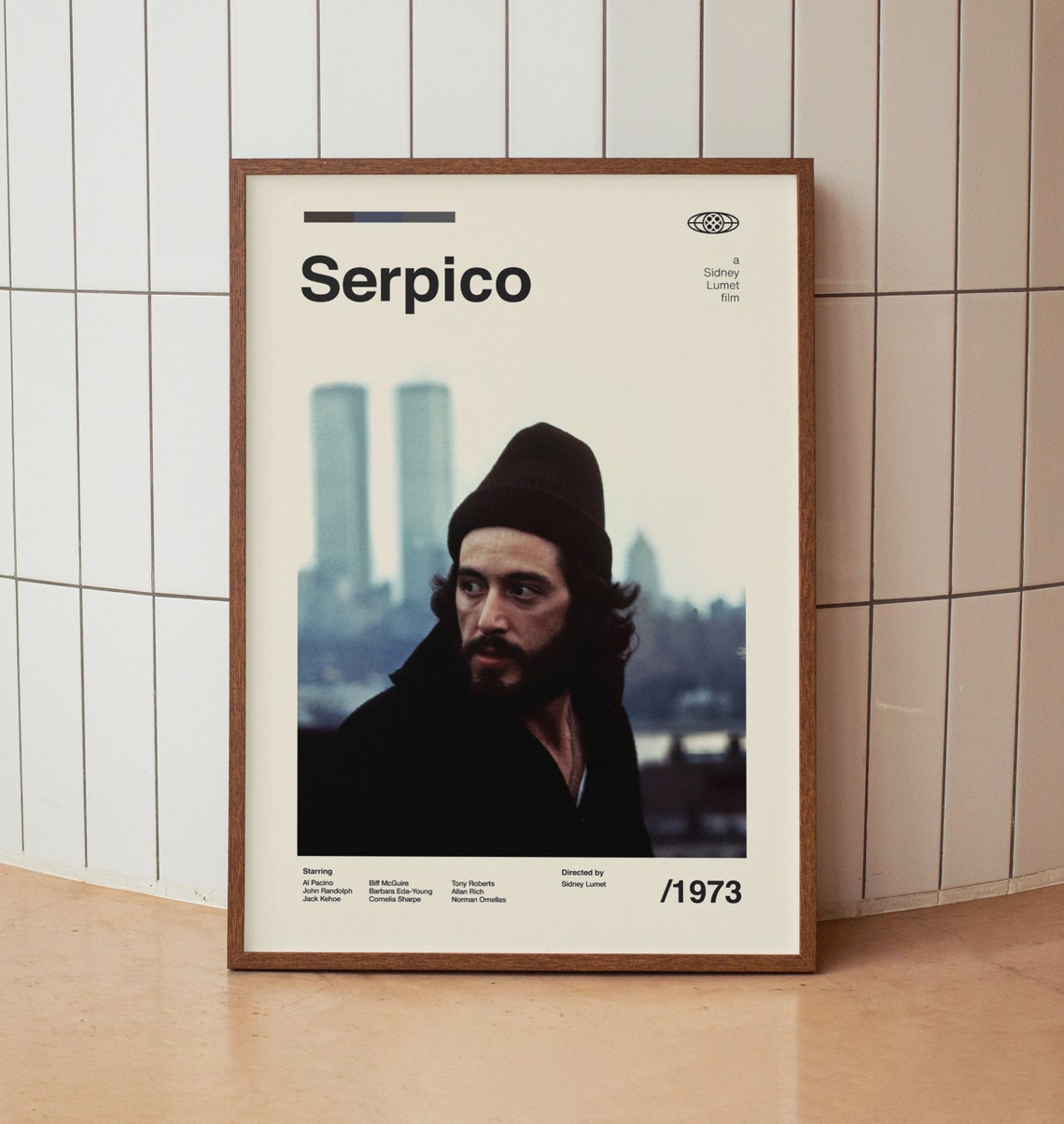 Serpico Movie Poster - Al Pacino Film - Vintage Minimalist Midcentury ...