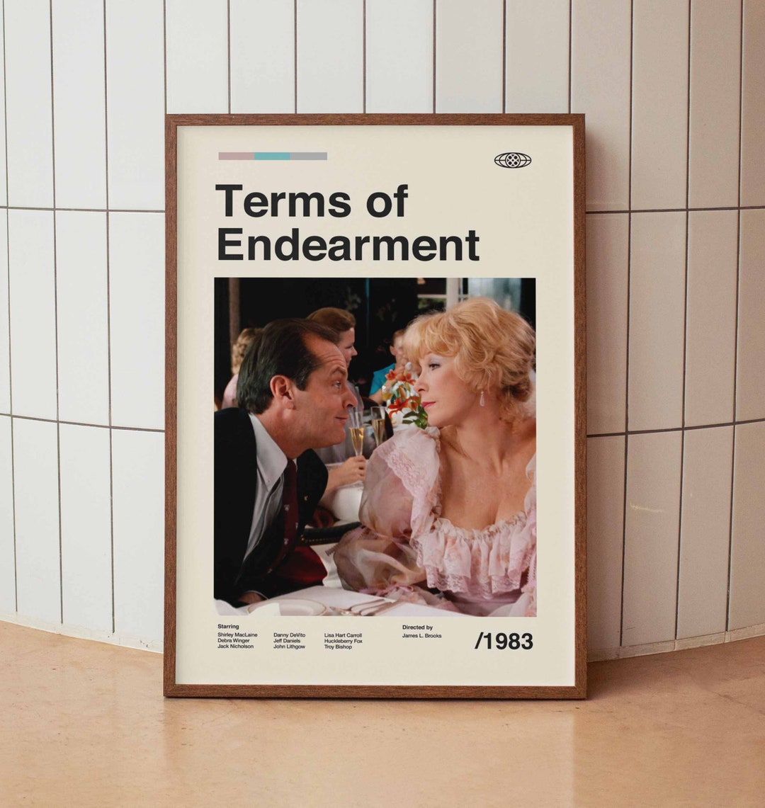 Terms of Endearment Vintage Movie Poster - Shirley Maclaine Jack Nicholson Minimalist Midcentury ...