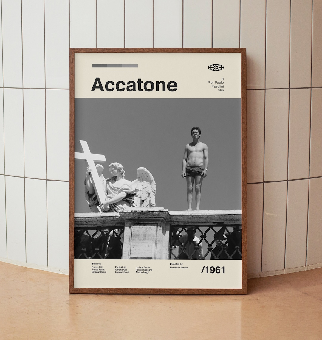 Accatone Vintage Movie Poster - Italian Neorealism Pier Paolo Pasolini ...