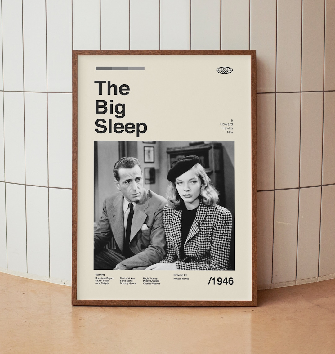 The Big Sleep Vintage Movie Poster -humphrey Bogart Lauren Bacall ...