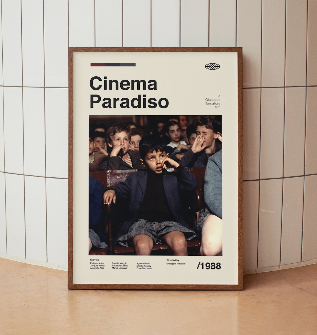 Cinema Paradiso Wall Art Print - Midcentury Vintage Minimalist Movie ...
