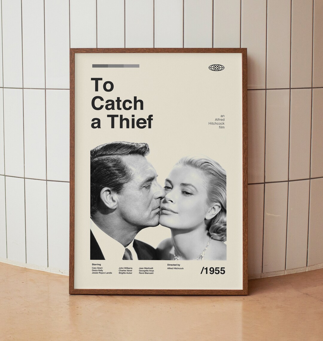 To Catch a Thief Vintage Minimalist Movie Poster - Cary Grant Grace ...