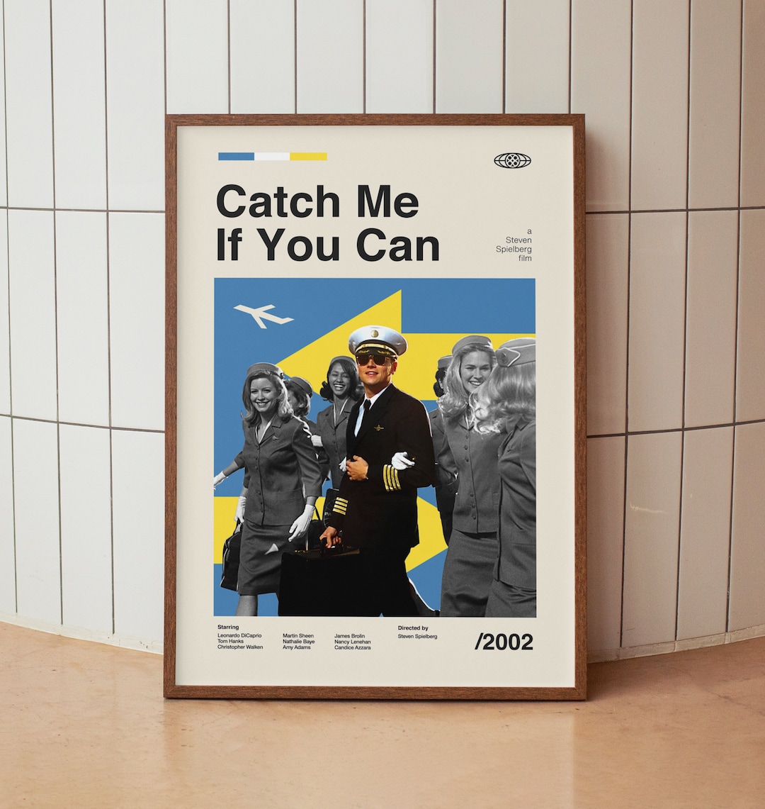 Catch Me If You Can Movie Poster - Midcentury Wall Art Print ...