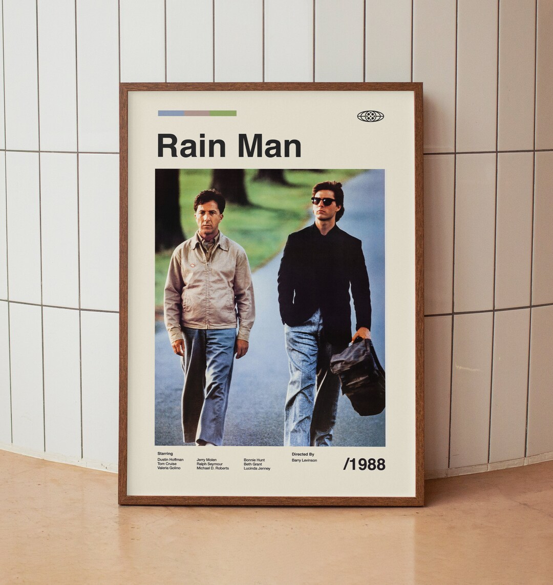 Rain Man Movie Poster - Tom Cruise Dustin Hoffman - Minimalist ...