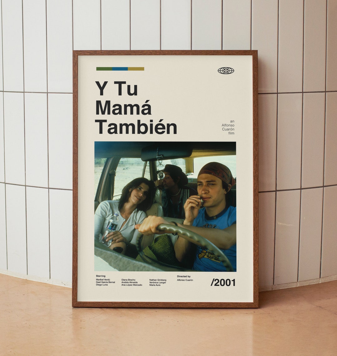 Y Tu Mamá También Midcentury Modern Print Alfonso Cuarón Belmondo Wall Art Print Mexican Cinema