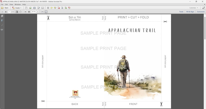 Appalachian Trail Digital Card With Hiking Man Image (includes ...