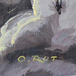 Otto Rut - Vintage Oil Painting Depicting Snow Covered Trees and the ...