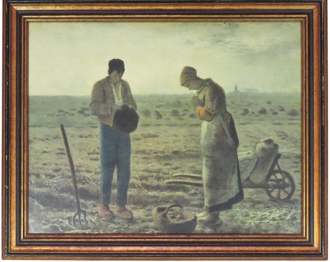 Jean-francois Millet Titled 'the Angelus'. Lithograph - Etsy