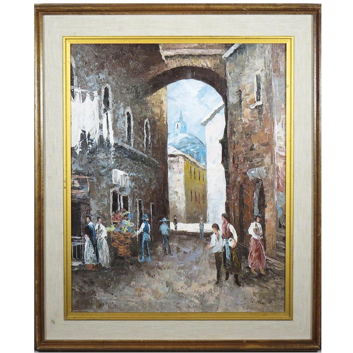 Impressionist Oil Painting Depicting a 19th Century English Streetscape ...