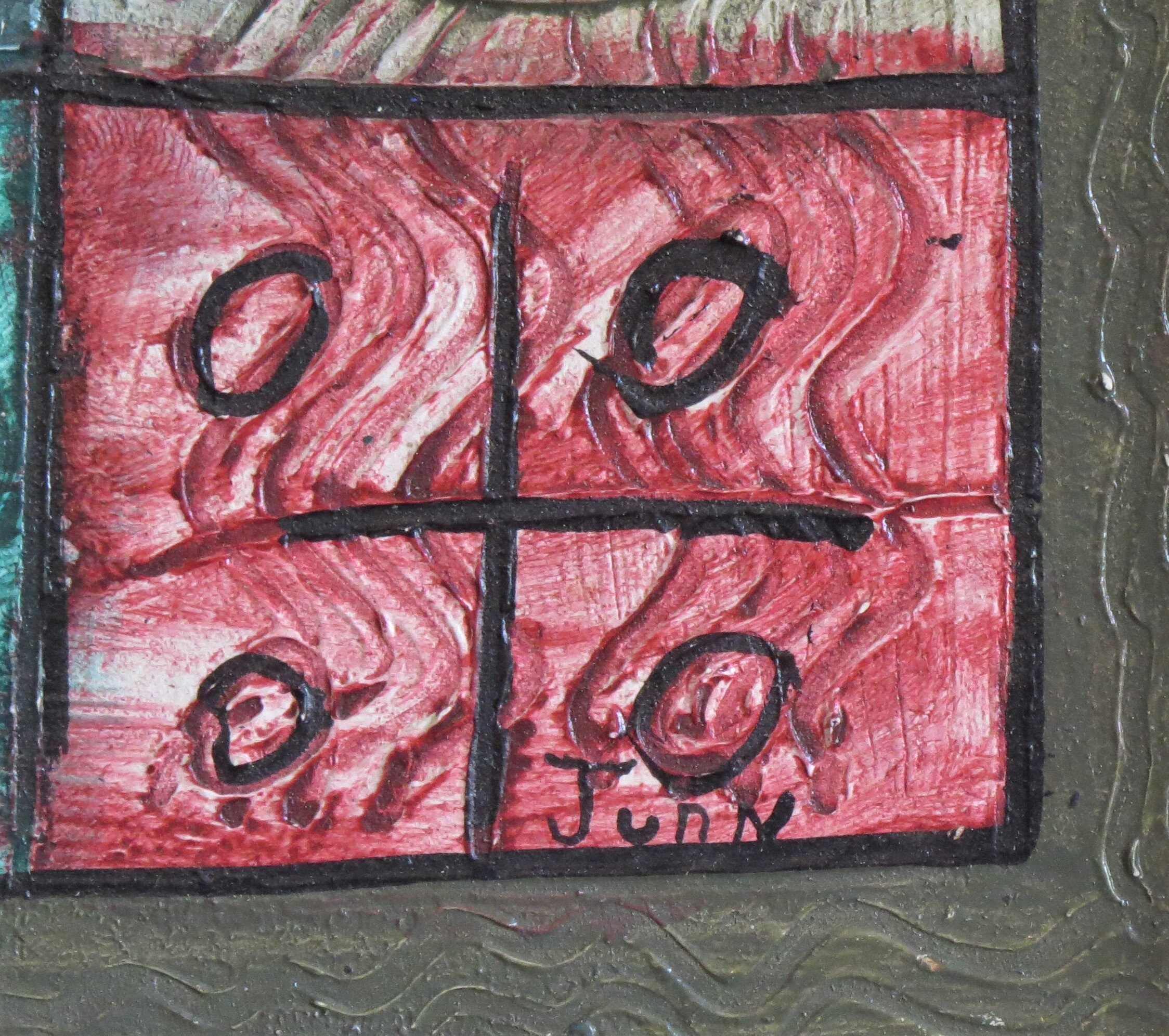 Signed Intaglio Style Oil Painting on Canvas Depicting 6 Symbols. - Etsy