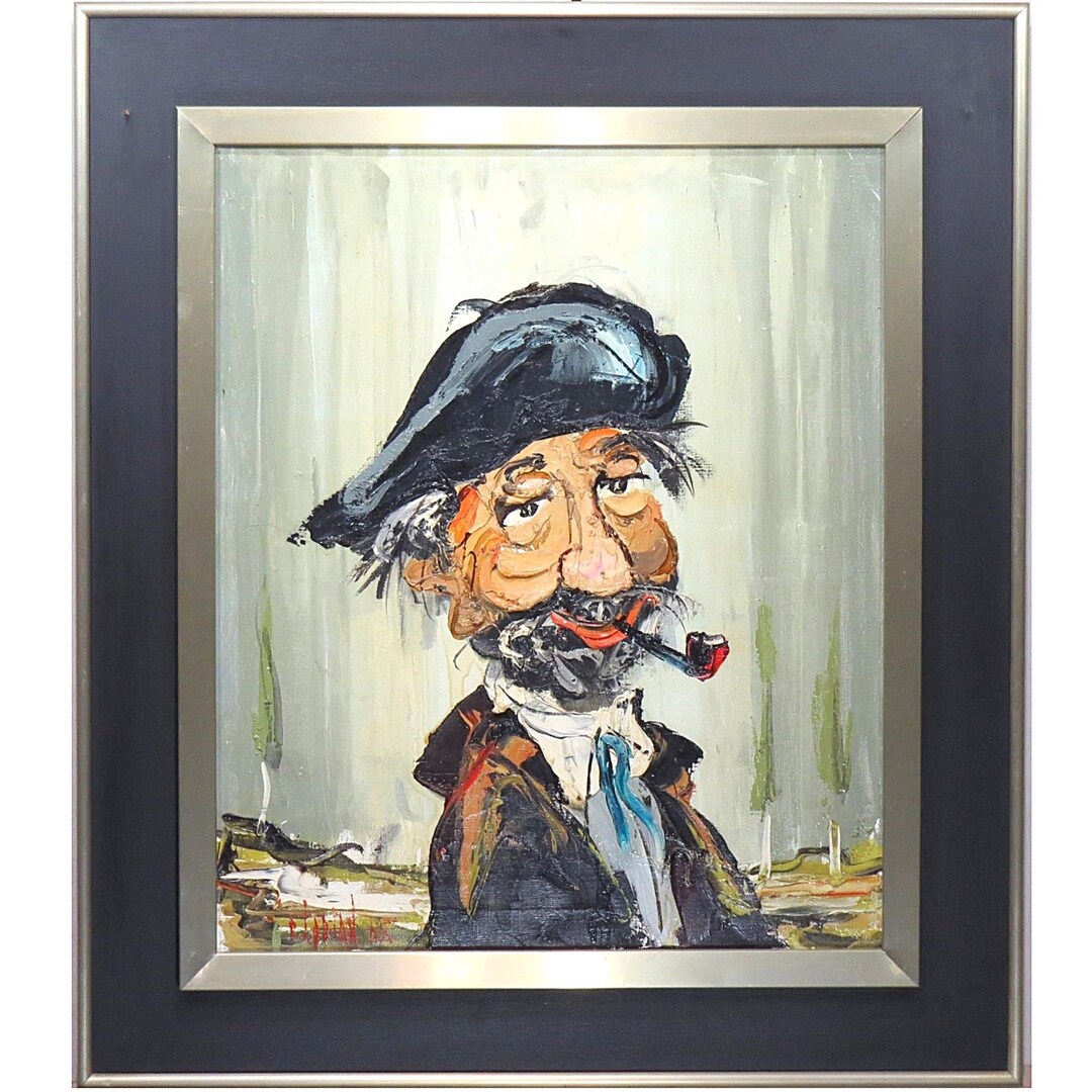 Rama Lorian (IL) - Impasto Style Oil Painting of Local Man Smoking is ...