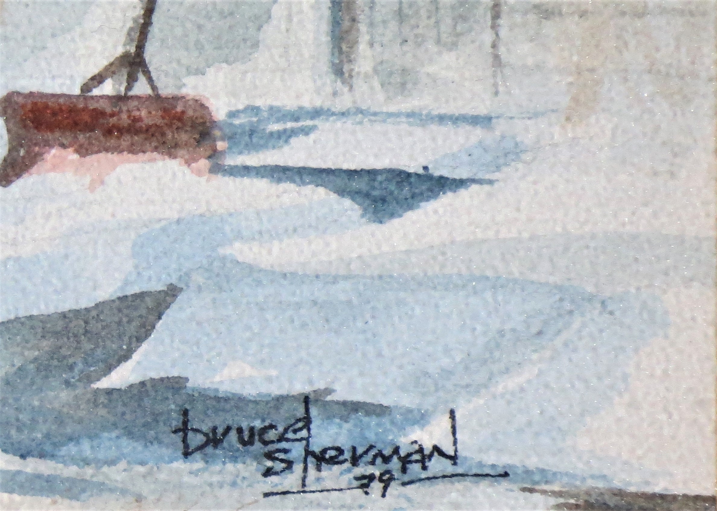 Bruce Sherman Watercolor Titled 'milligan's Backyard & Harvest Bell ...