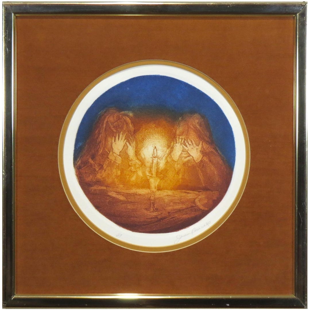 Joan Purcell (american) - Aquatint Etching Depicting Two Young Girls ...