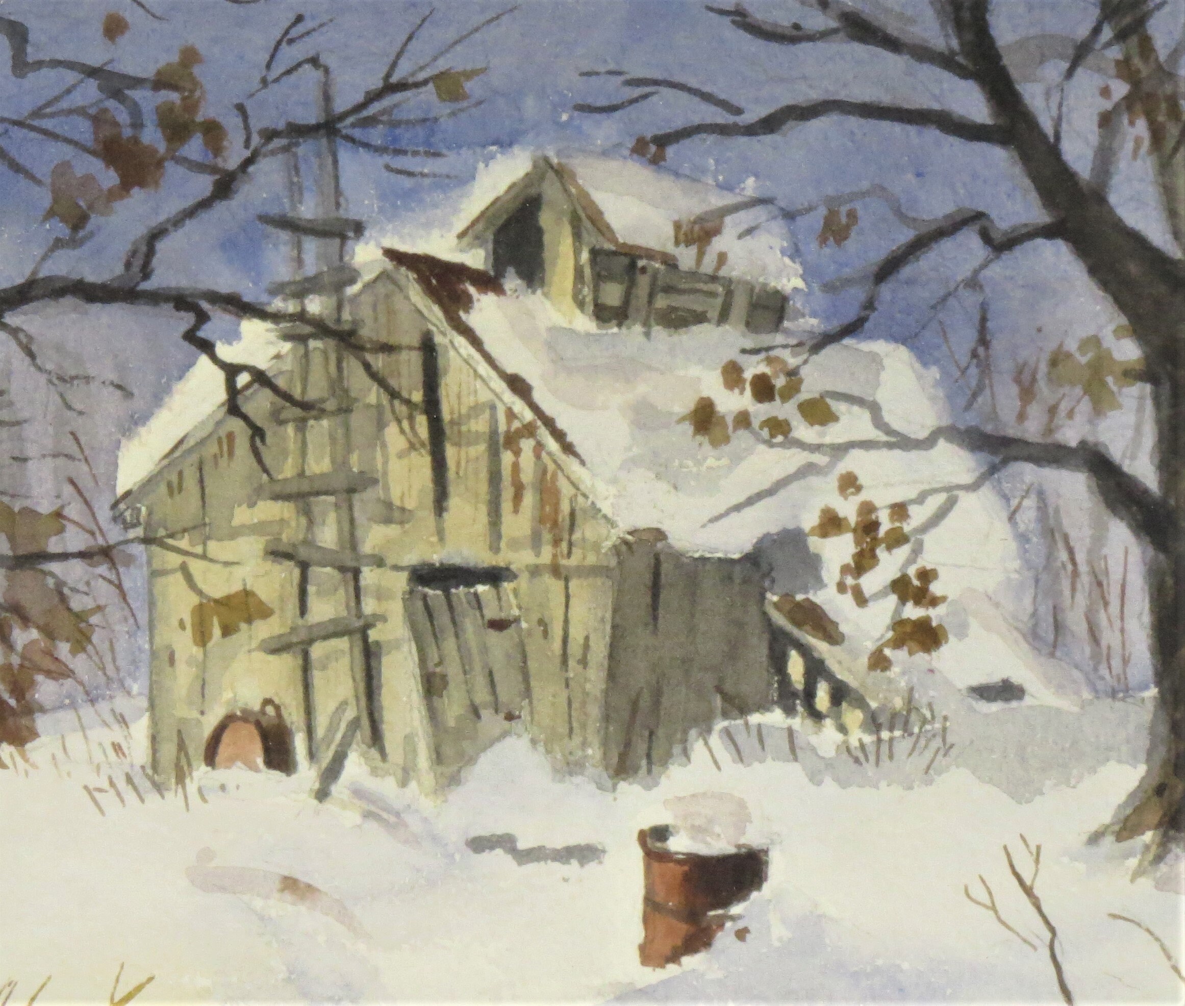 Canadian Larry Sherman Watercolor on Paper Depicting an Old Barn. - Etsy