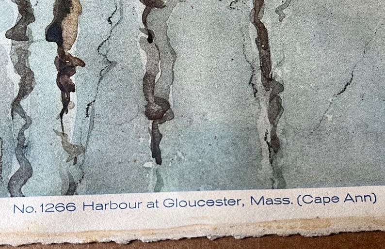 Vintage Gloucester Harbour Lithograph – Nicholas Markovitch, Framed ...