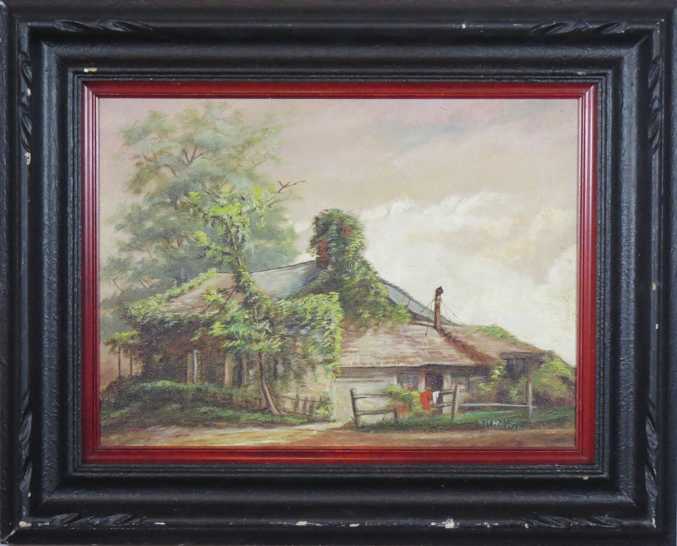 E.H. Martin Vintage Oil Painting Depicting an Old Country - Etsy