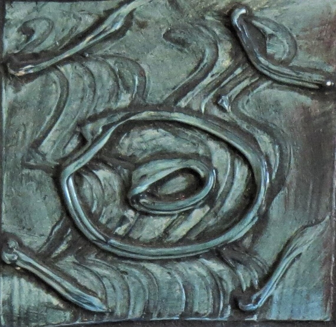 Signed Intaglio Style Oil Painting on Canvas Depicting 6 Symbols. - Etsy