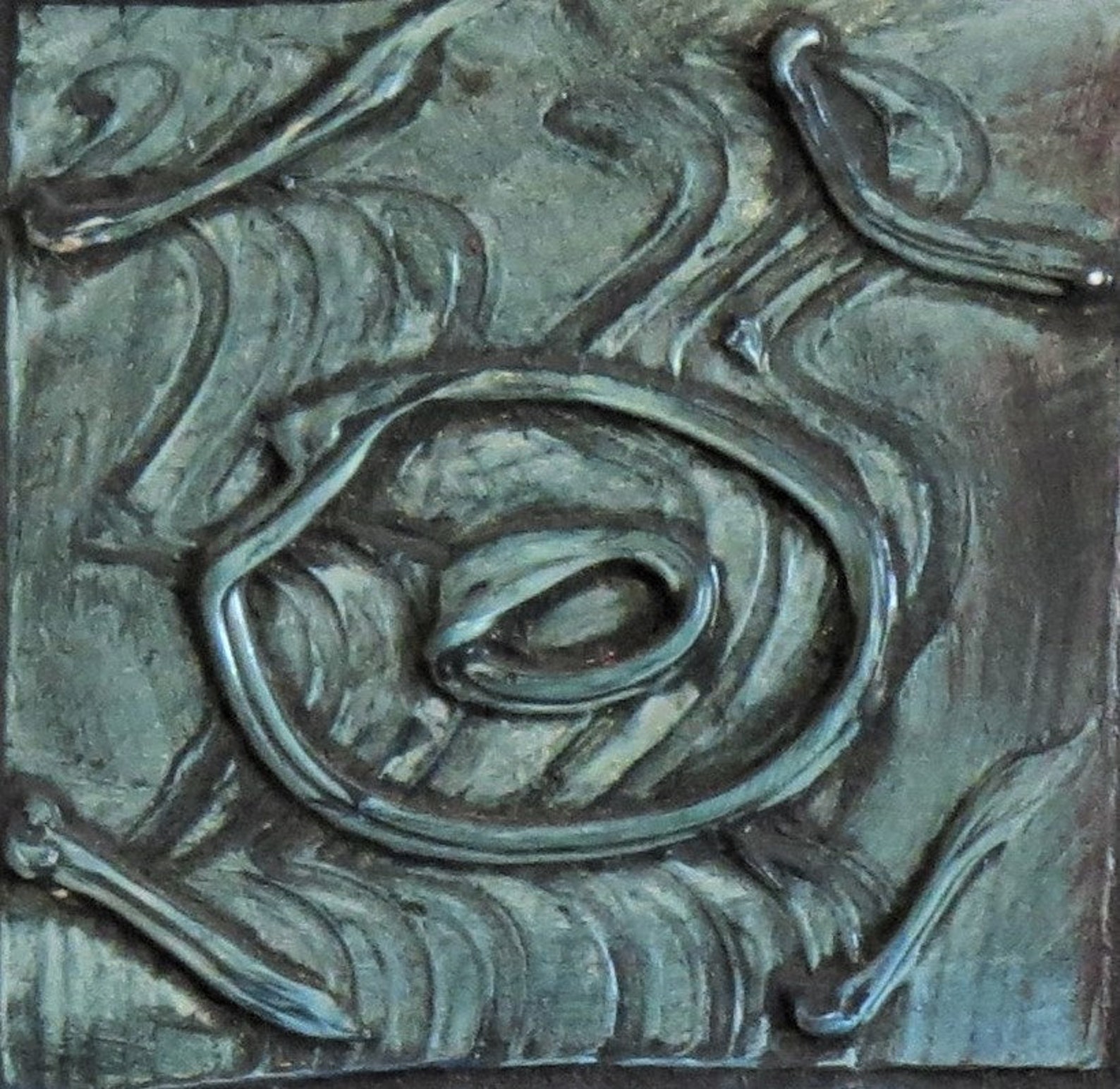 Signed Intaglio Style Oil Painting on Canvas Depicting 6 Symbols. - Etsy