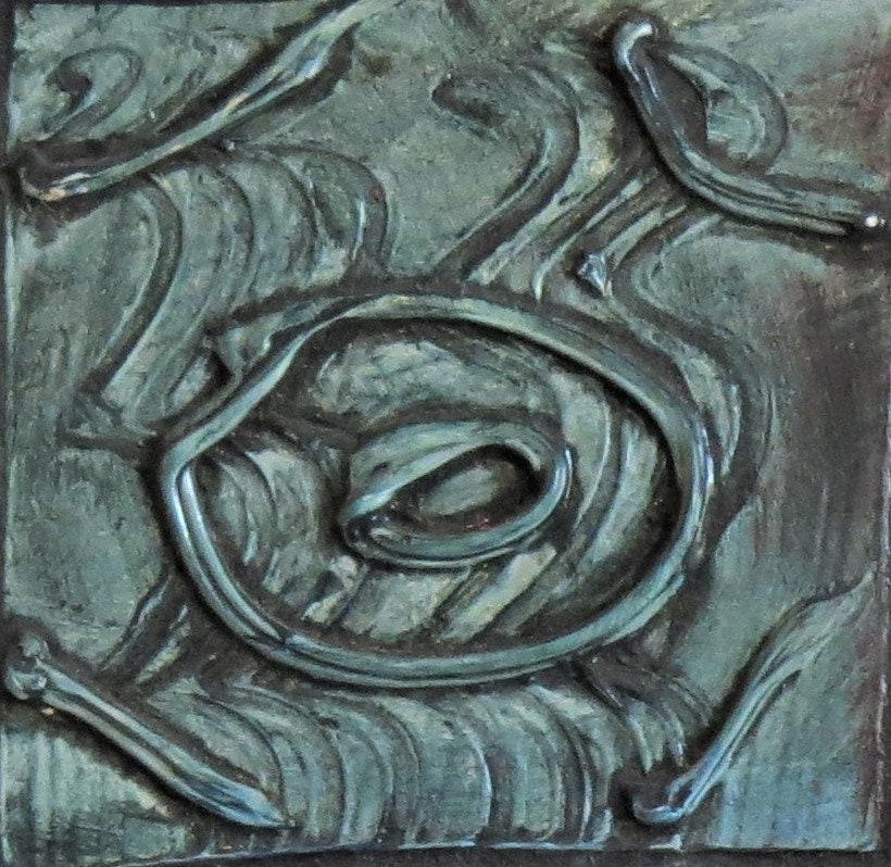 Signed Intaglio Style Oil Painting on Canvas Depicting 6 Symbols. - Etsy