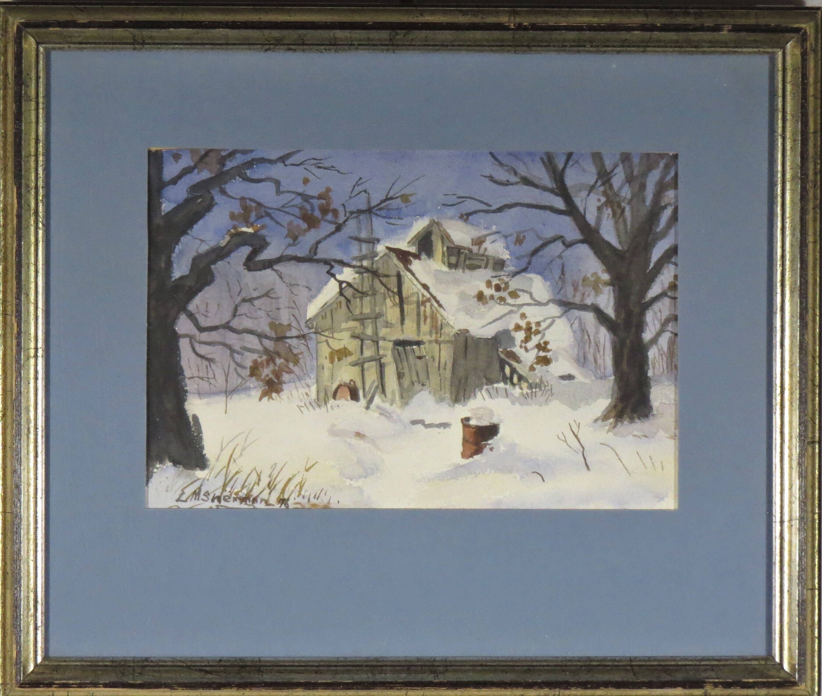 Canadian Larry Sherman Watercolor on Paper Depicting an Old Barn. - Etsy