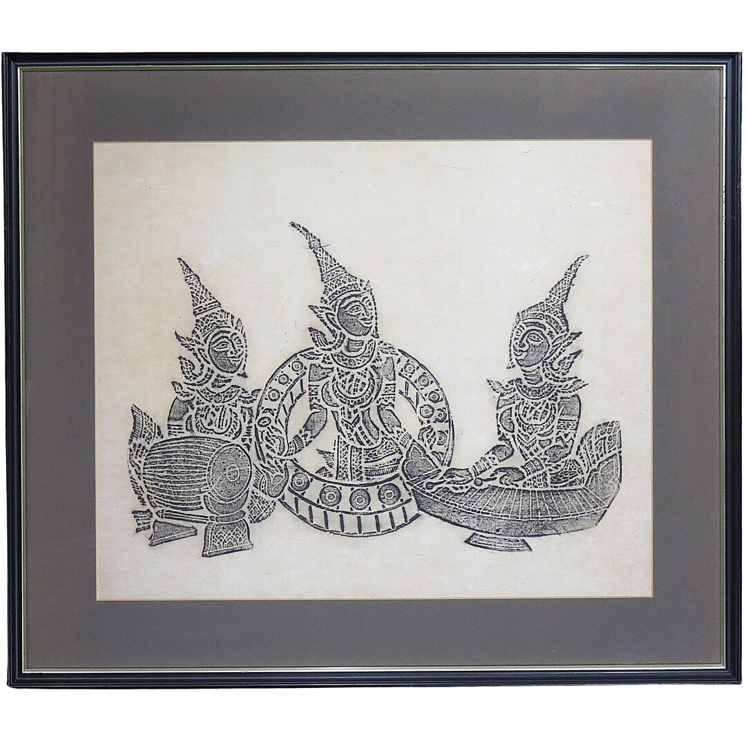 Original Thai Wat Pho Temple Rubbing on Rice Paper. - Etsy
