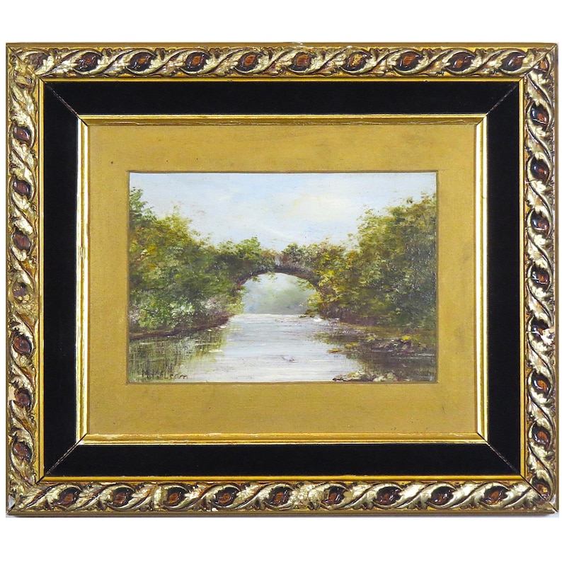 M. Mclean - Vintage Oil Painting Titled 'the Dargle Bridge'. - Etsy