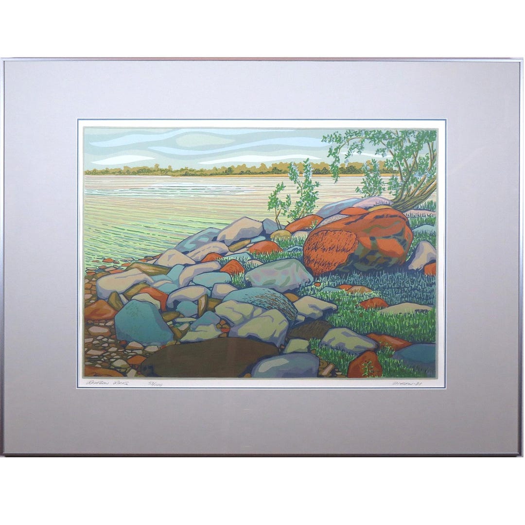 Bill Dixon, Canadian - Limited Edition Serigraph Titled 'rainbow Rocks ...