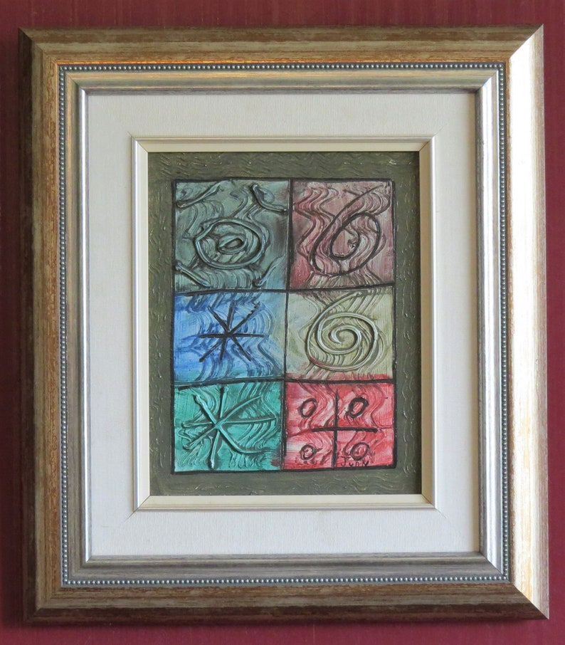 Signed Intaglio Style Oil Painting on Canvas Depicting 6 - Etsy