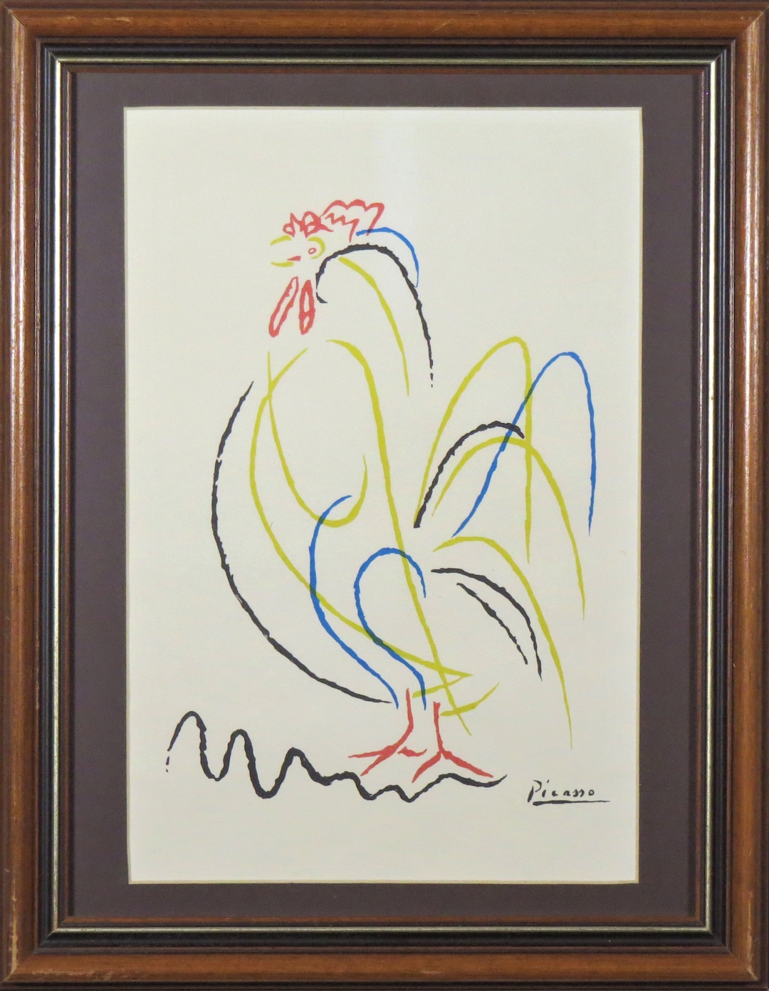 Pablo Picasso - Serigraph Print Titled 'le Coq' (the Rooster) - Etsy