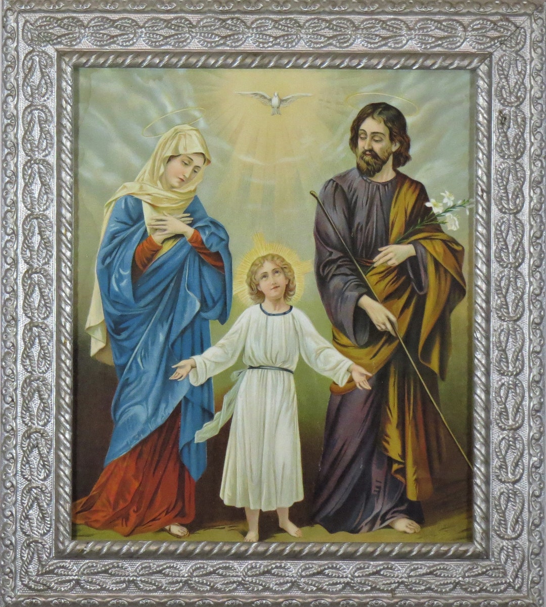 Vintage circa 1930's Lithograph Titled 'the Holy Family' After Fridolin ...