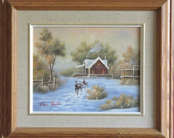 Original Oil Painting by Van Bell, 20 X 24, Winter Landscape Design ...