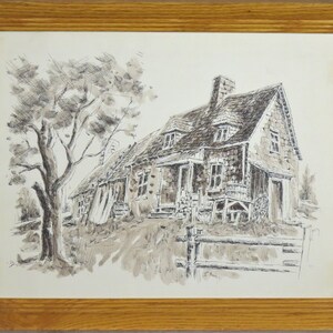 Signed Lithograph Depicting an Old Stone House - Etsy
