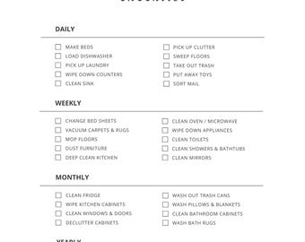 Boho Cleaning Checklist - Etsy