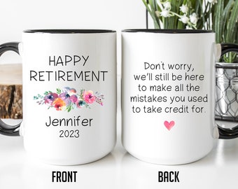 Custom Happy Retirement Mug Personalized Retirement Gifts Retirement ...