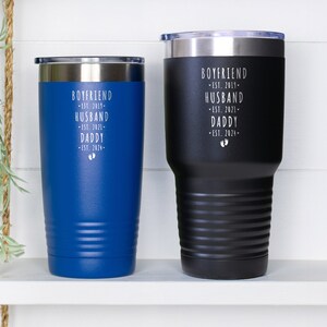 Daddy Est 2024 Tumbler, Boyfriend Husband Daddy Est Cup, First Time Dad ...