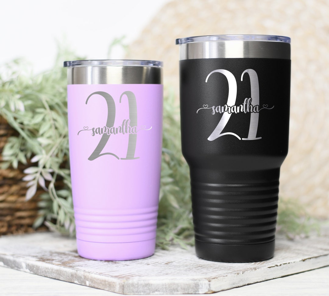 21st Birthday Tumbler, Personalized 21st Birthday Cup, 21st Birthday ...