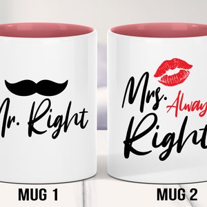 Couple Mug, Mr. Right and Mrs. Always Right Mug, Valentines Day Gift ...