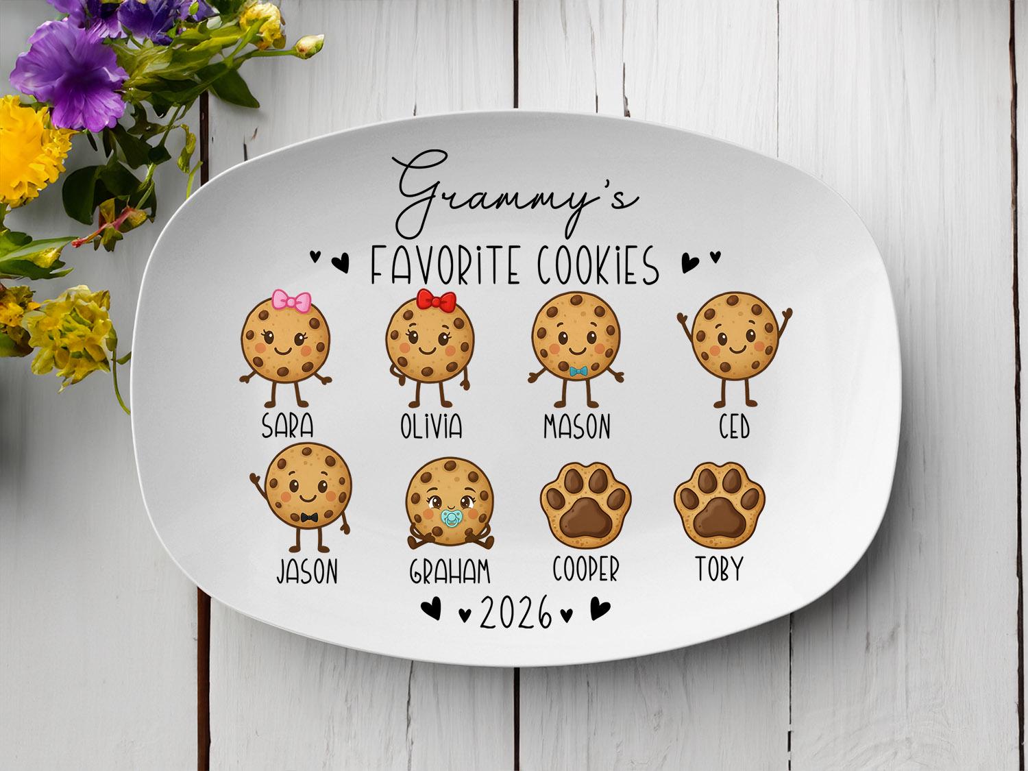 Grandma's Favorite Cookies Plate, Grandma Gift, Family Platter ...